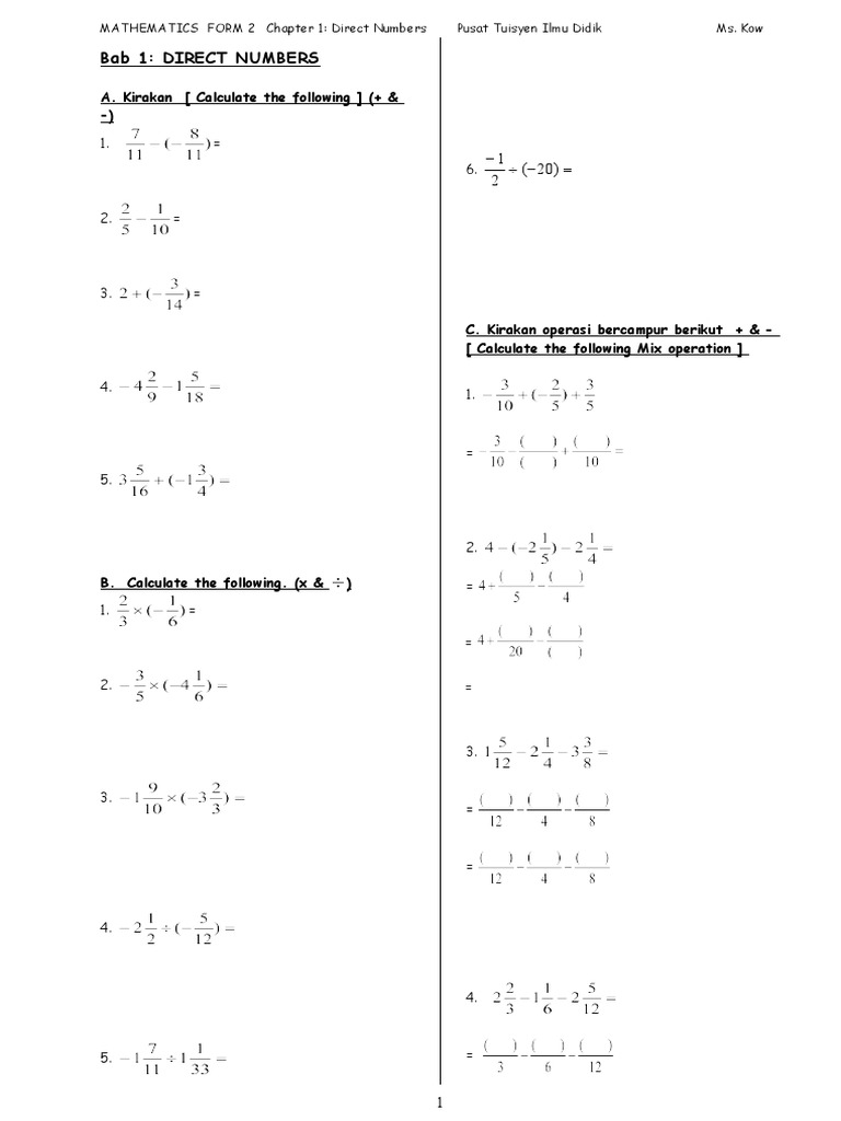 F2 Math Chap 1 | PDF