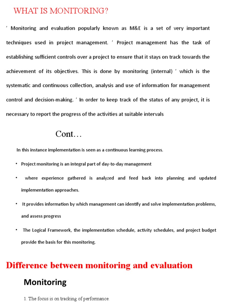 What Is Monitoring | PDF | Evaluation | Monitoring And Evaluation