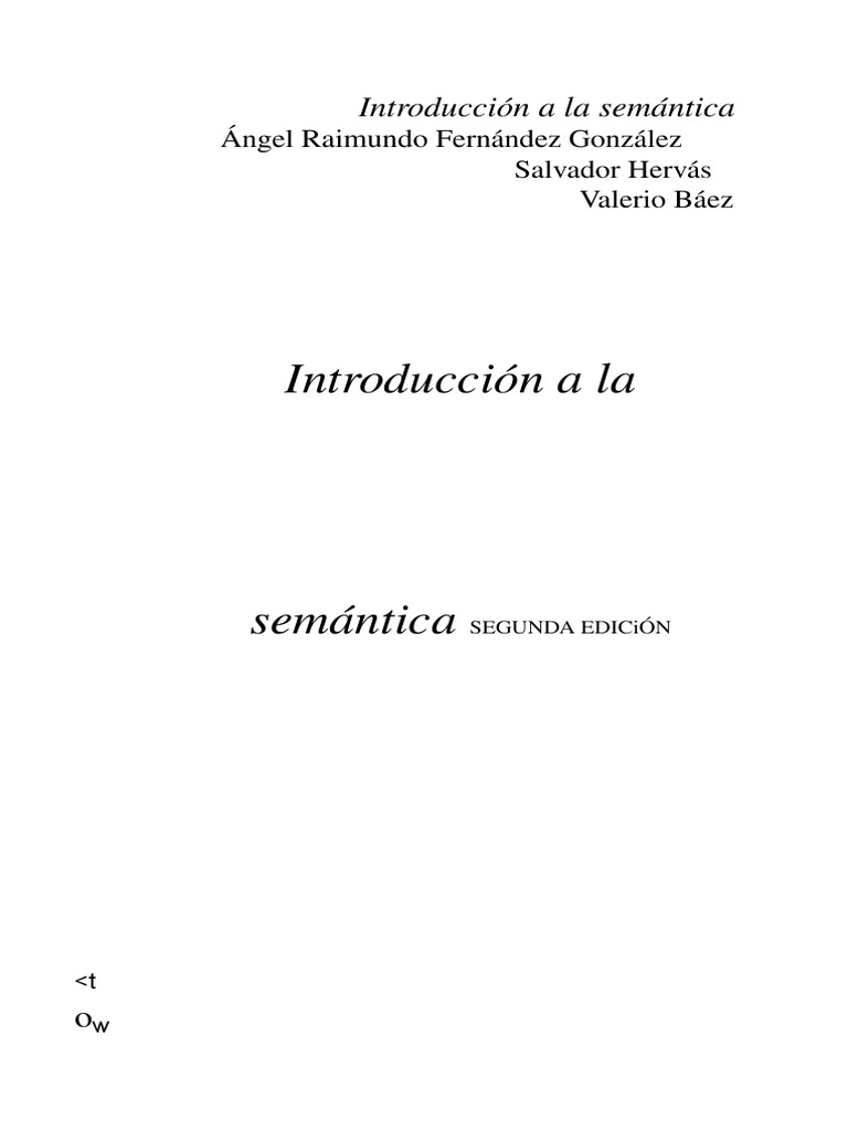 An Introduction to Semantics | PDF | Lingüística | Palabra