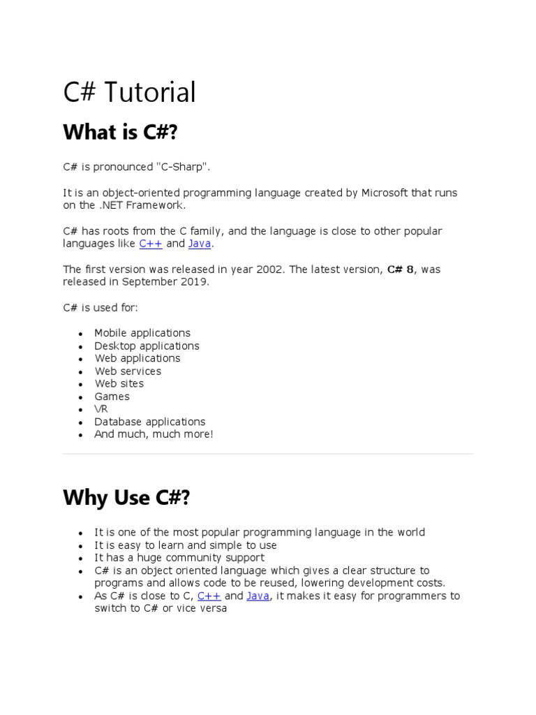 C Tutorial Pdf Boolean Data Type C Sharp Programming Language