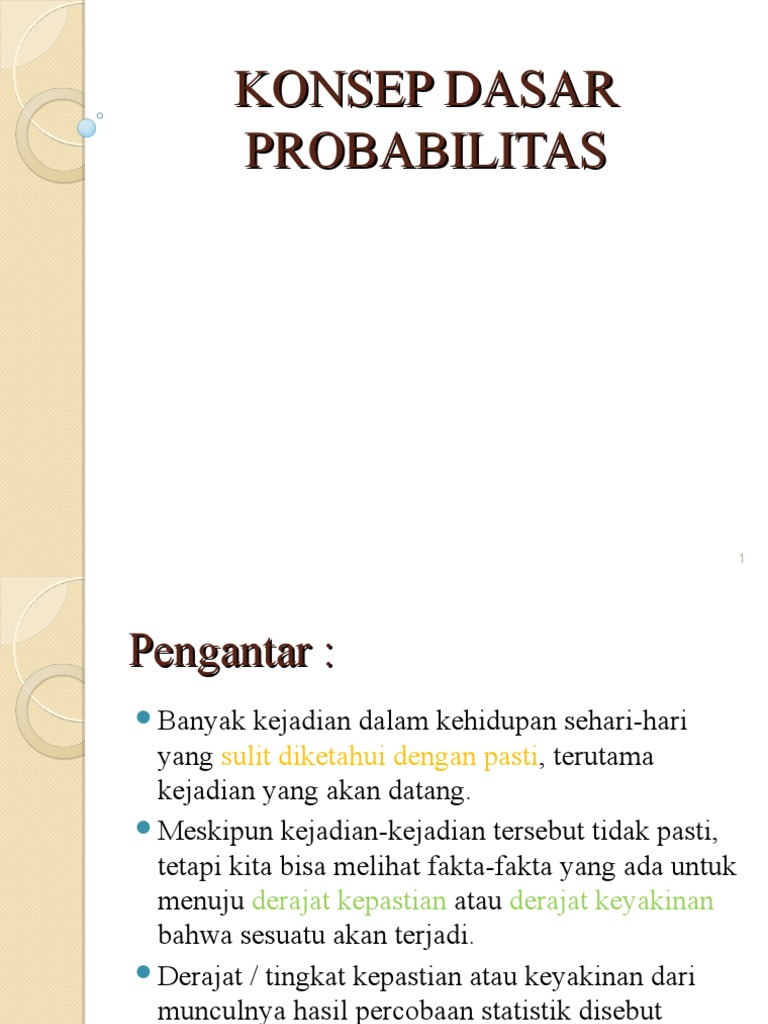 Dasar-Dasar Probabilitas dan Contohnya | PDF