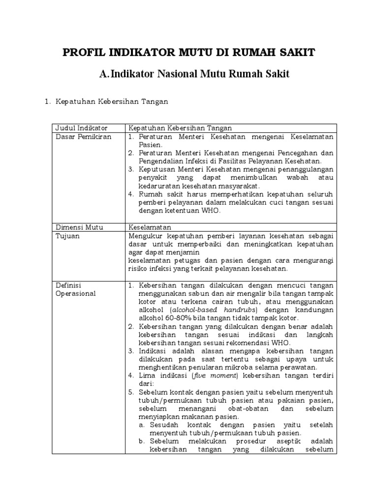 Profil Indikator Mutu Rsud Kabupaten Pasangkayu Pdf