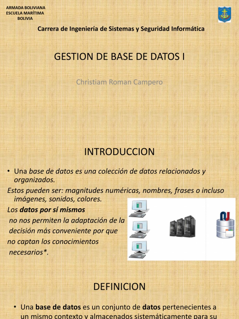 Introduccion Base de Datos | PDF | Bases de datos | Archivo de computadora
