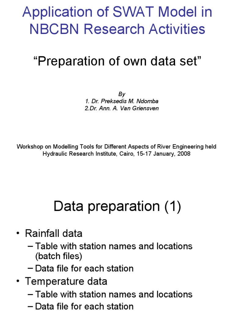 SWAT Model Data Prep Workshop Guide | PDF | Precipitation | Data