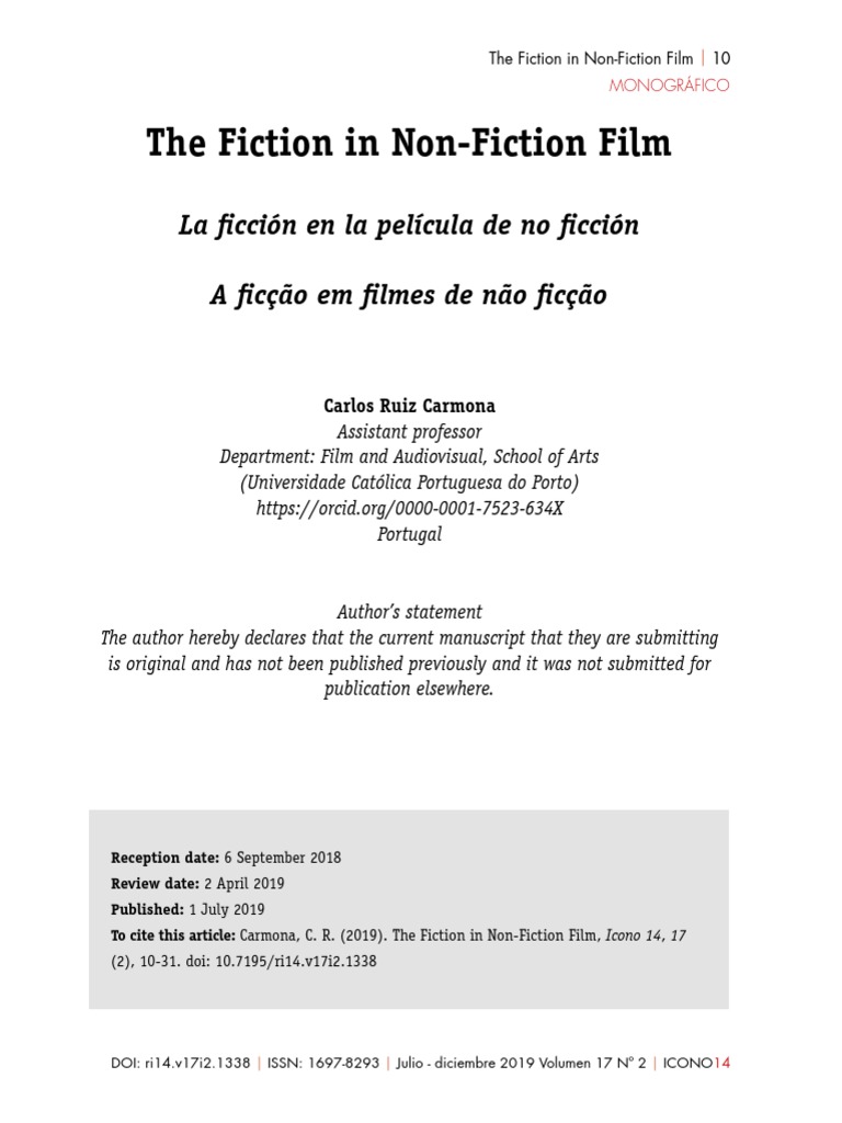 The Fiction in Non-Fiction Film: La Ficción en La Película de No ...