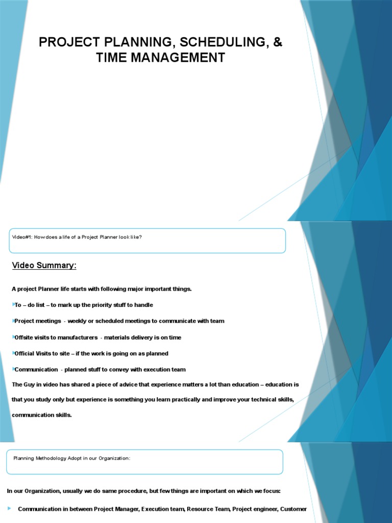 Project Planning, Scheduling, & Time Management | PDF | Project Management | Business