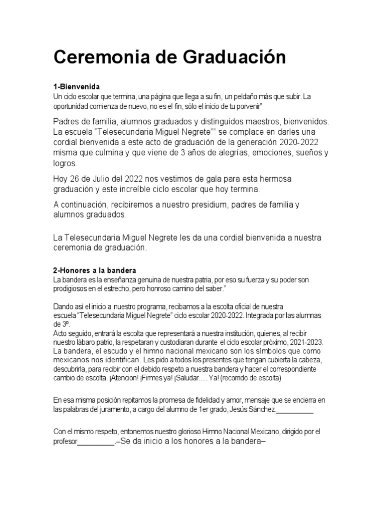 Ceremonia de Graduación | PDF