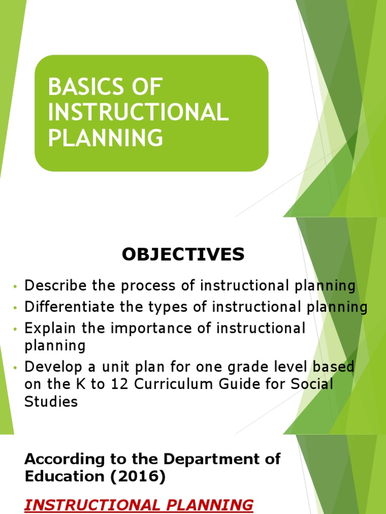 PPT4 Basics of Instructional Planning | PDF | Curriculum | Teachers