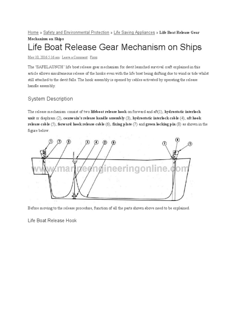 Green and Red Locking Lifeboat Indecation | PDF | Manufactured Goods ...