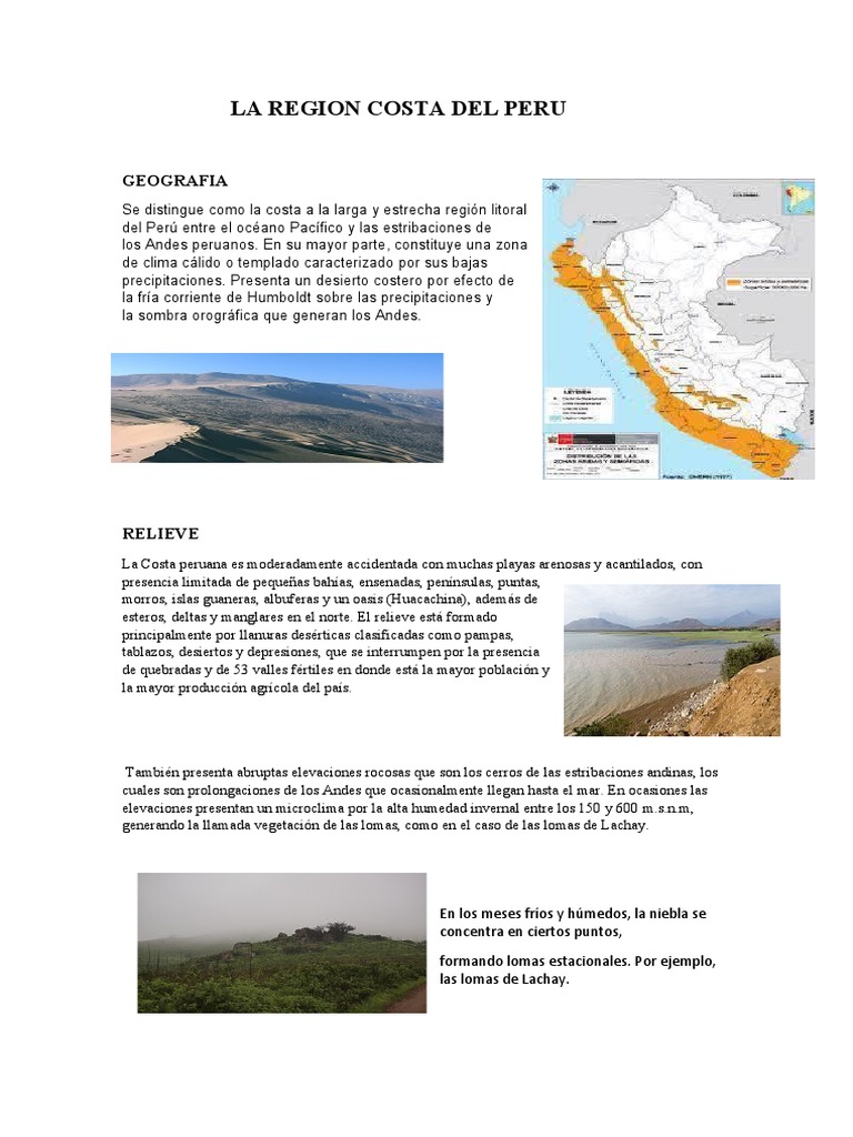 Geografia de La Region Costa Del Peru | PDF | Clima | Perú