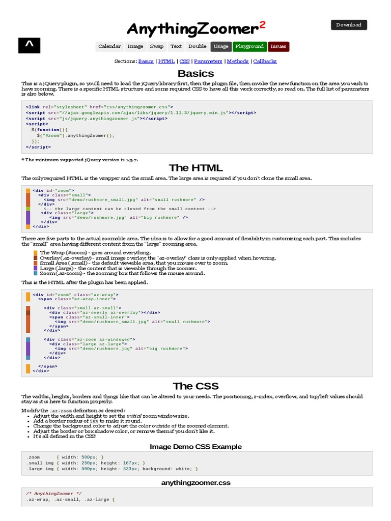 Anything Zoomer - Usage | Download Free PDF | J Query | Callback (Computer Programming)