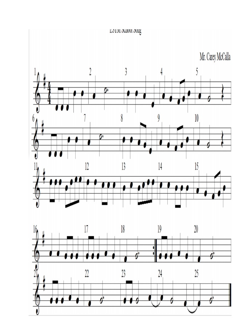 Estm School Song Musical Notes | PDF