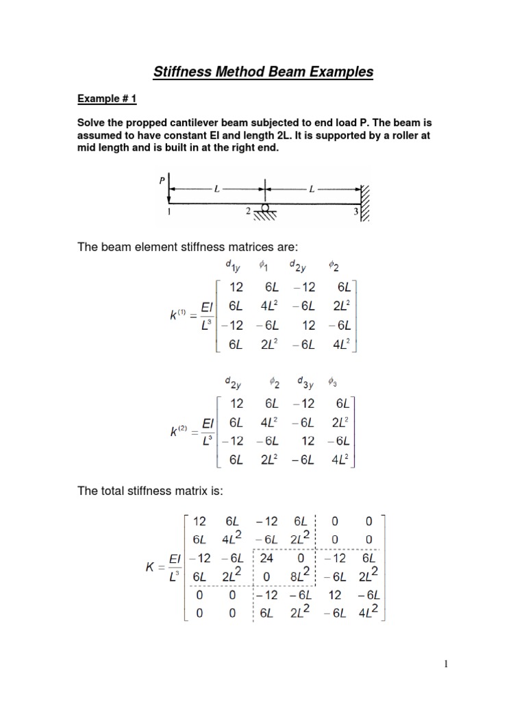 Lecture 4A Stiffness Method Beam Examples | PDF | Science & Mathematics