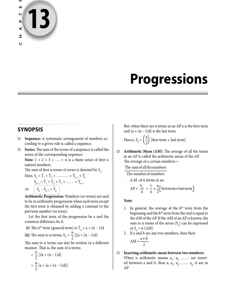 Progressions | Download Free PDF | Mean | Mathematics