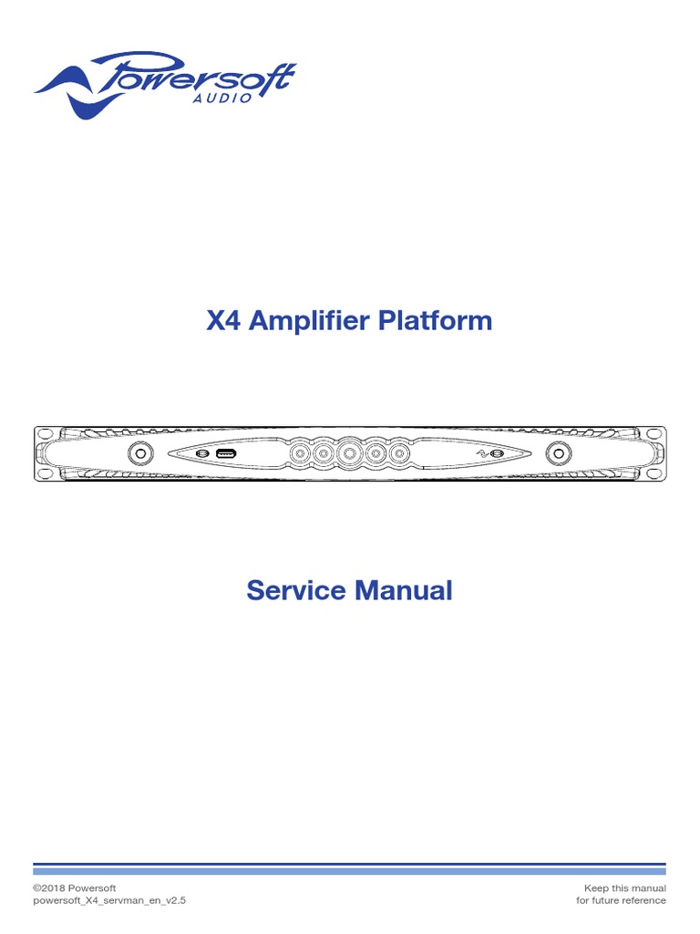 X4 Amplifier Platform: Keep This Manual For Future Reference ©2018 ...