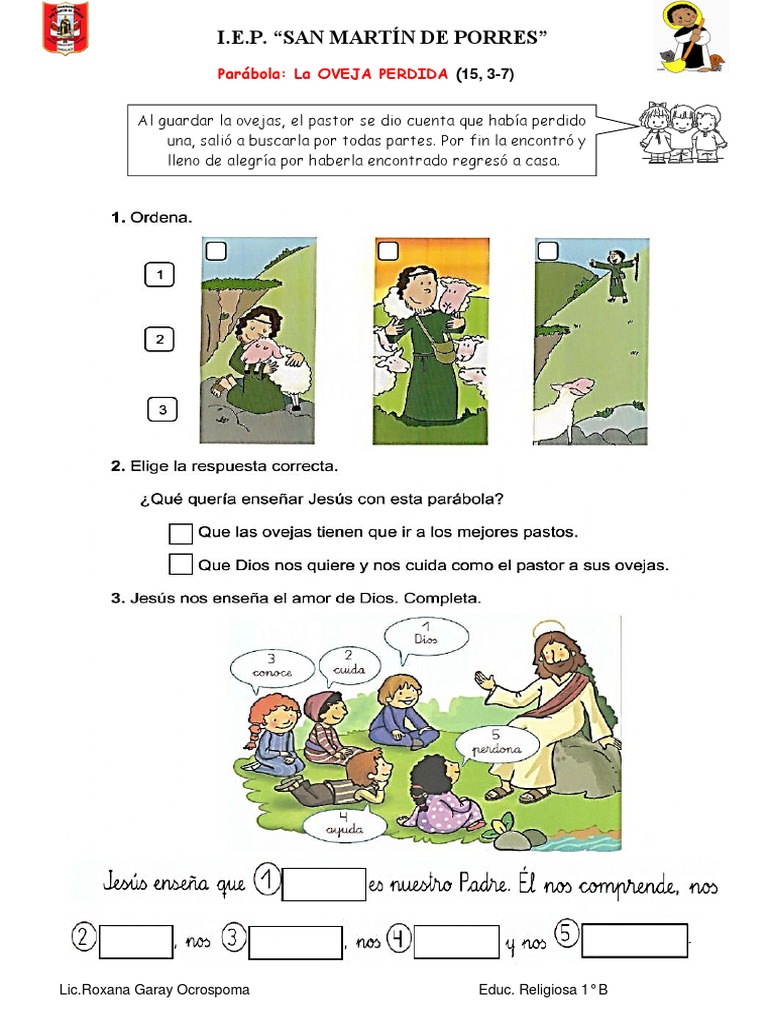 Ficha de Actividad - Parábola La Oveja Perdida | PDF