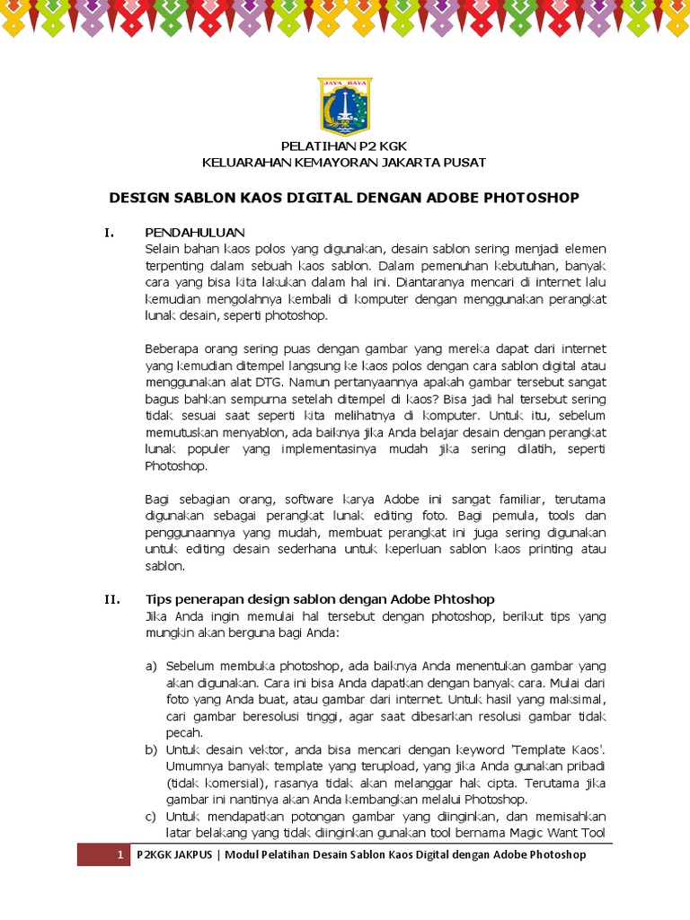 Pelatihan Desain Sablon Kaos Digital | PDF | Komputer