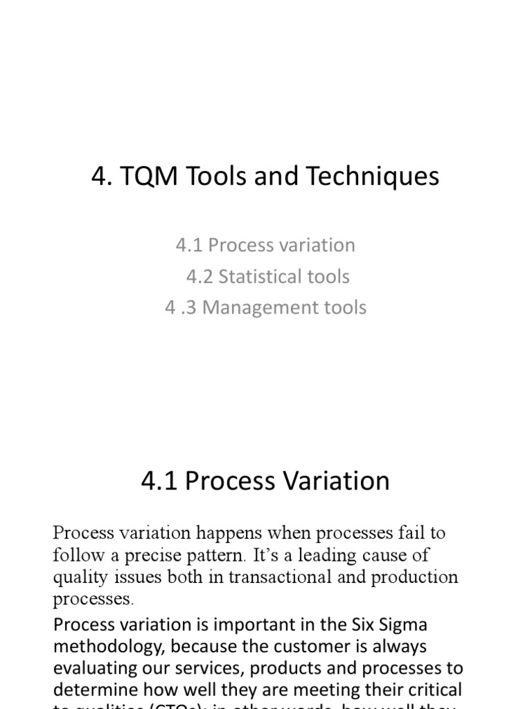 Chapter 4 TQM Tools and Technique | PDF