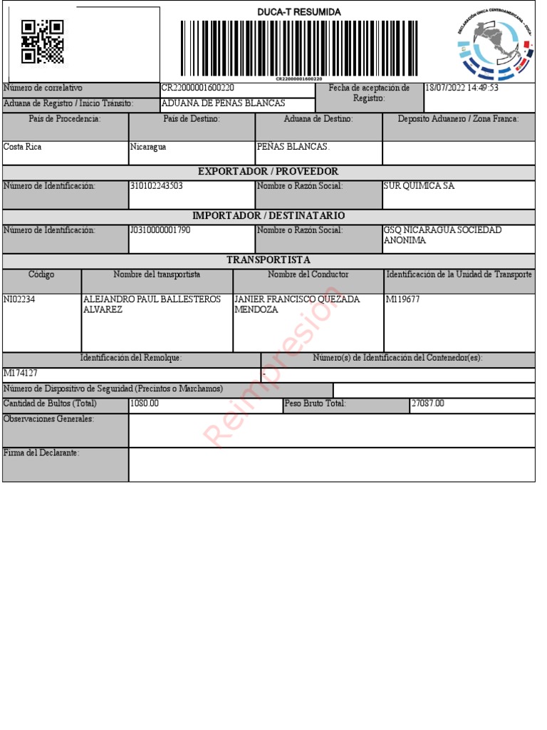 Duca-T Resumida | PDF | aduana