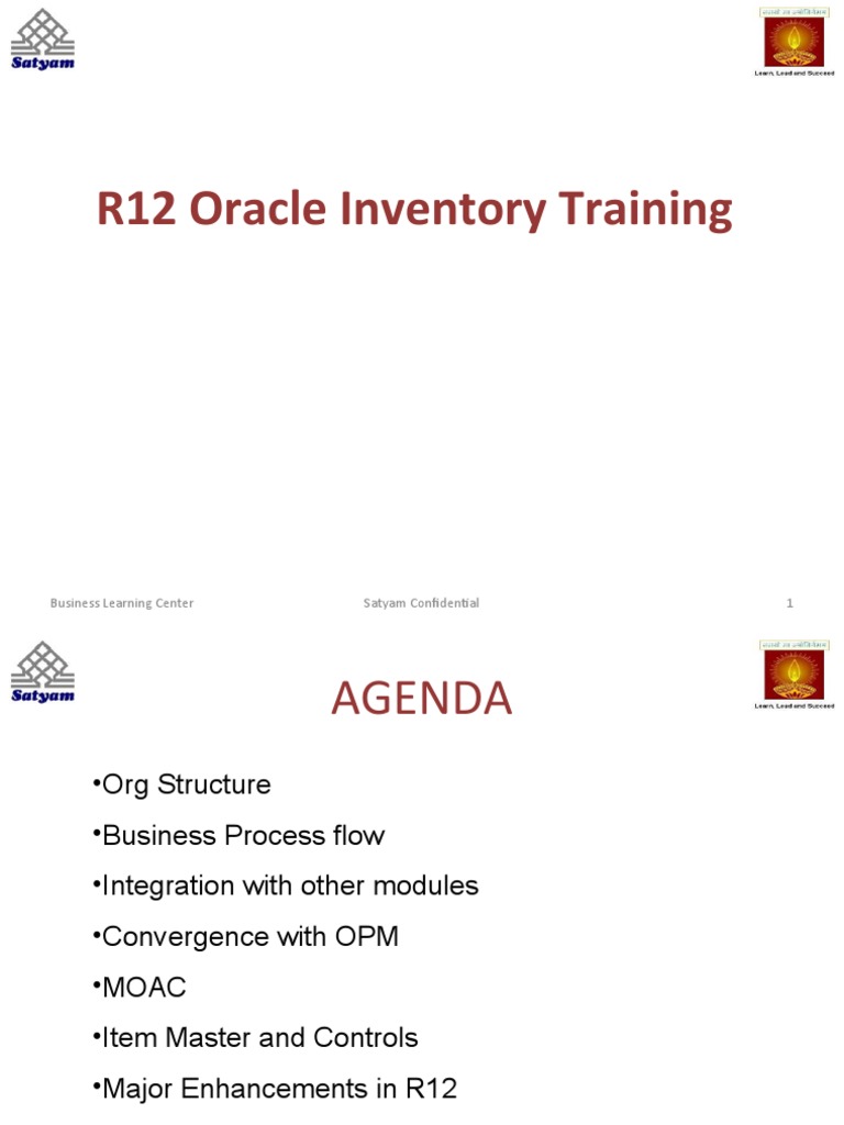 Oracle R12 MFG Oracle Inventory First Cut Training V1.1 | PDF ...