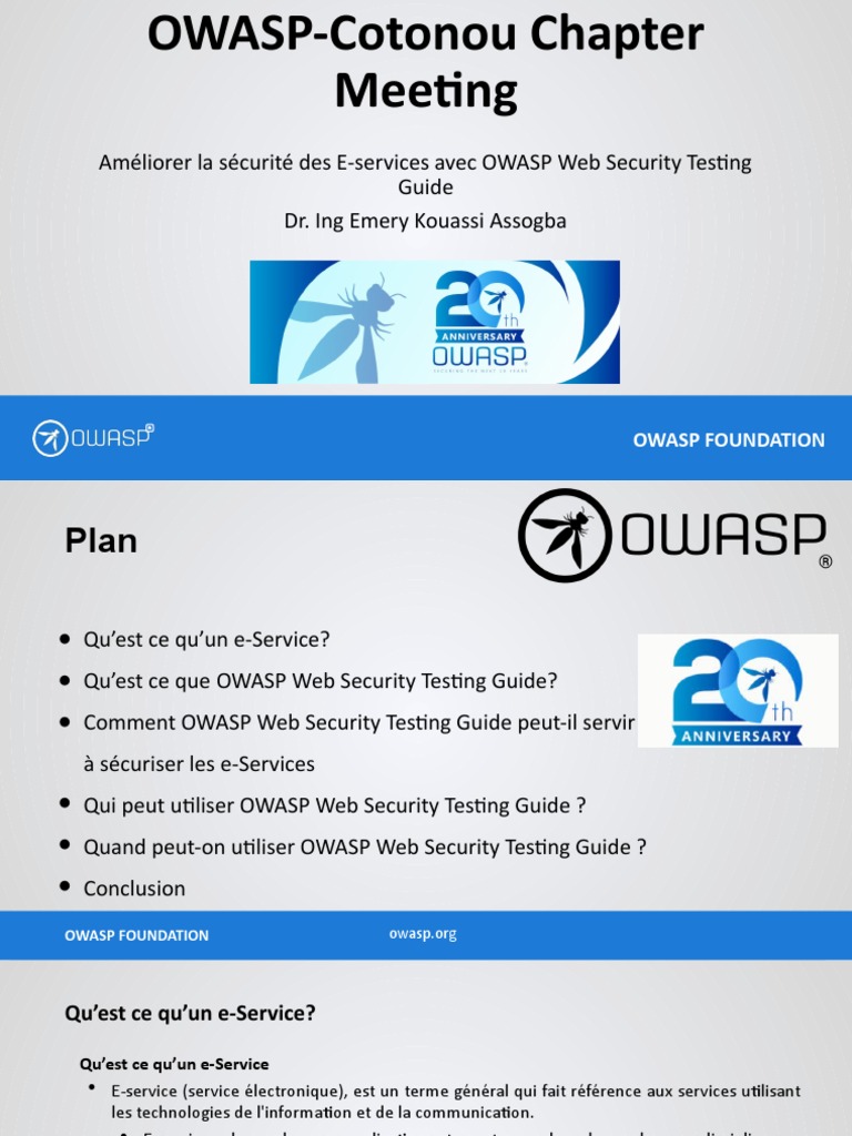 Améliorer La Sécurité Des E-Services Avec OWASP Web Security Testing ...