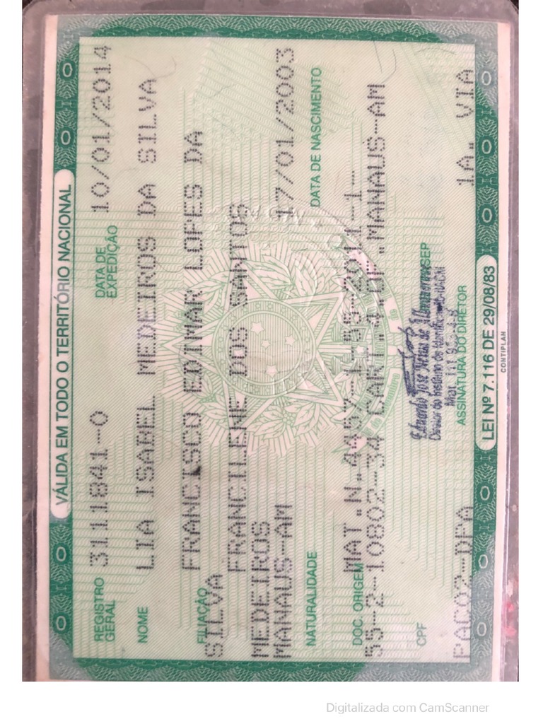 Identidade Verso | PDF