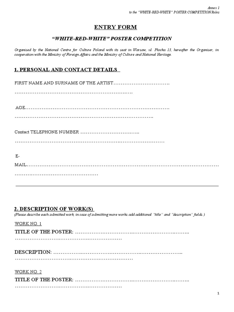 Zalacznik 1 Formularz Zgloszeniowy en | PDF | Government | Justice