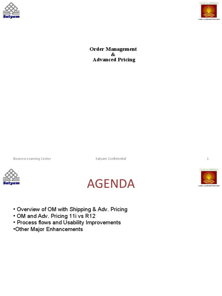Oracle R12 Scm Oracle Order Management And Advance Pricing Consultant Training V1 1 Pdf