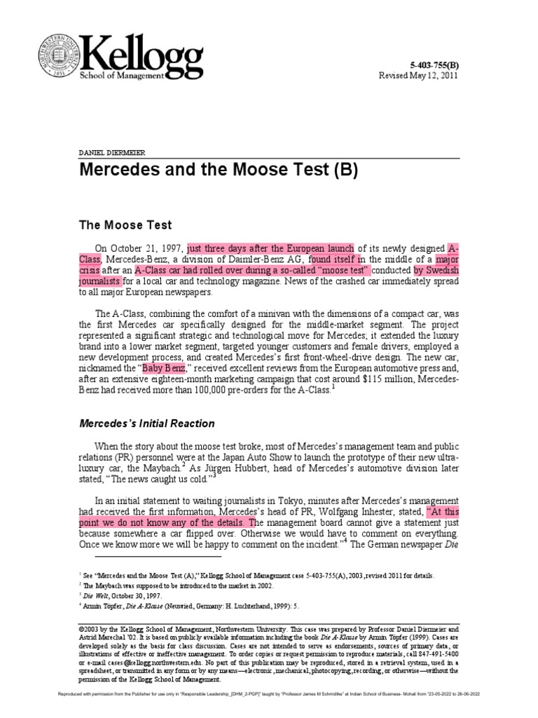 15. Mercedes and the Moose Test | PDF | Mercedes Benz | Car