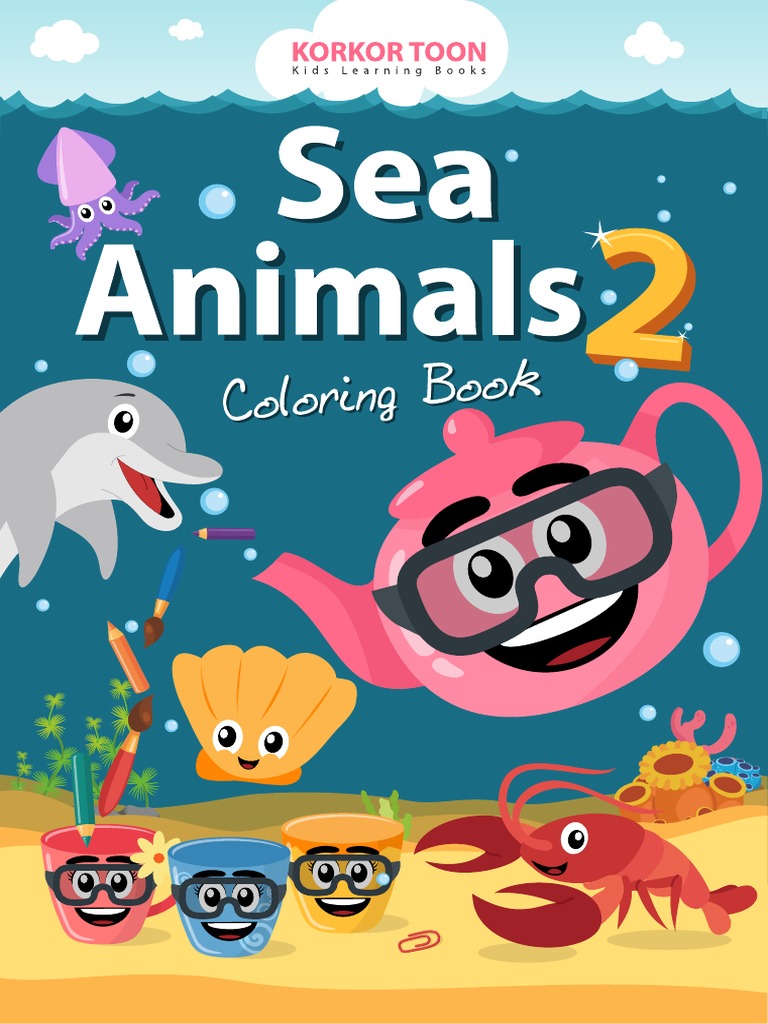 English Sea Animals 2 Coloring Book | PDF