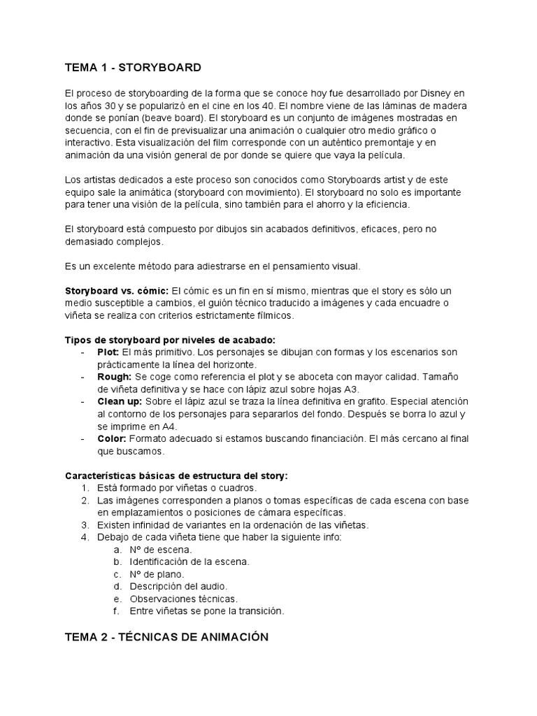 Resumen Animación | PDF | Animación | Dibujo