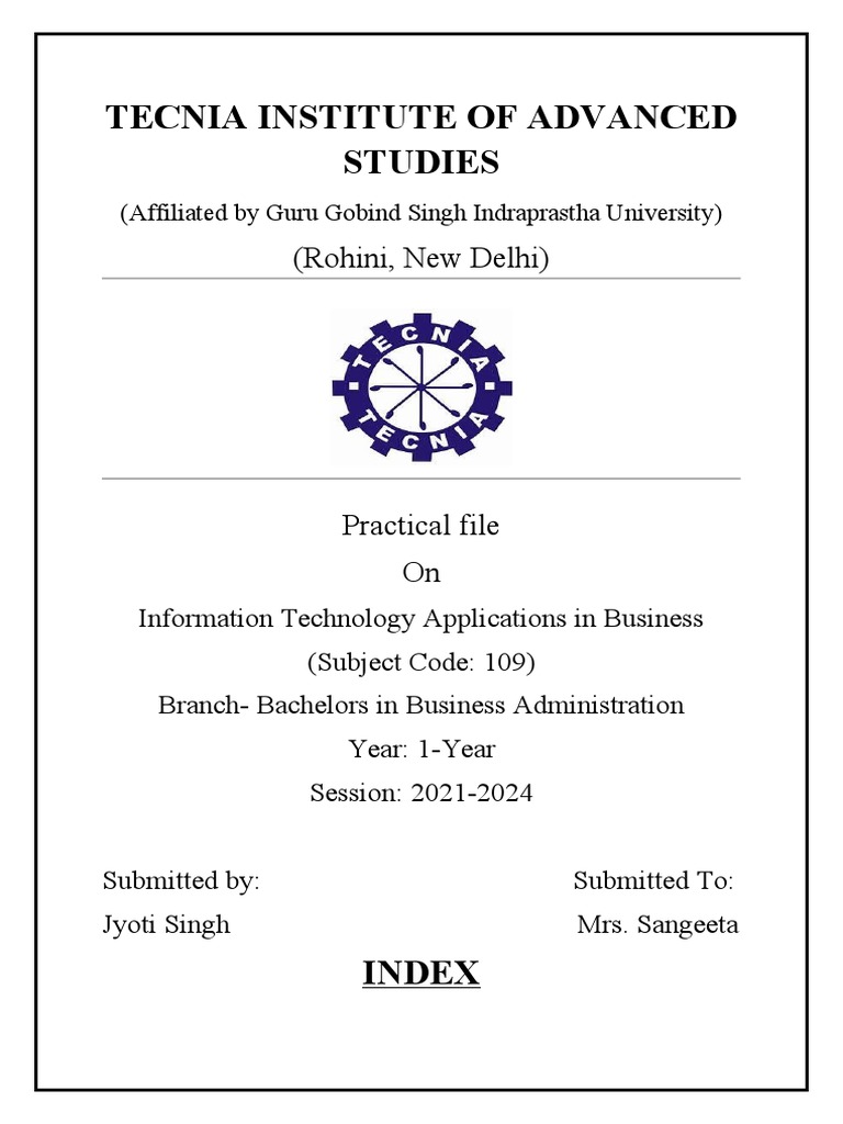 MS Word Practical File: Shortcut Keys, Features, Components and Uses of ...