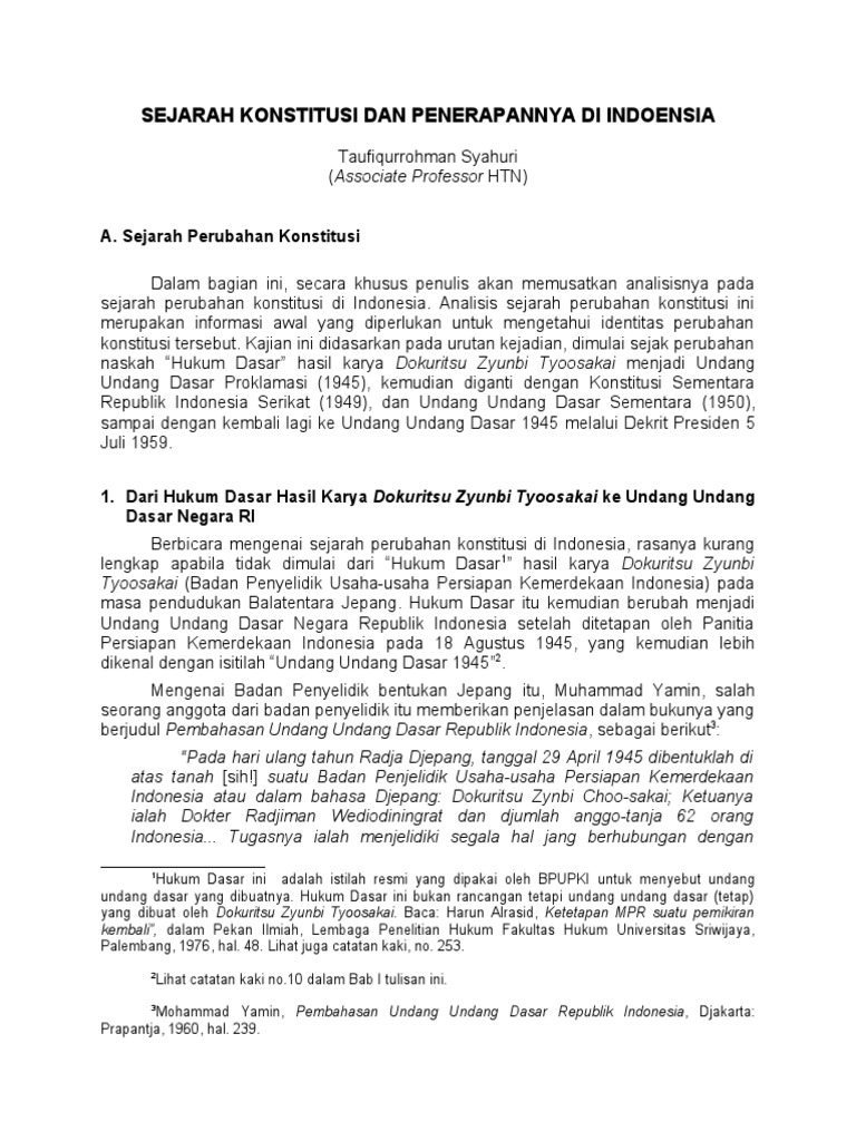 Sejarah Perubahan Konstitusi Indonesia | PDF