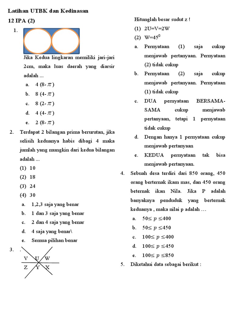 Latihan UTBK Dan Kedinasan 12 IPA (2) ALKINDI | PDF