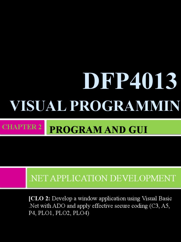 Chapter 2 Intoduction Visual Programming | PDF | Menu (Computing ...