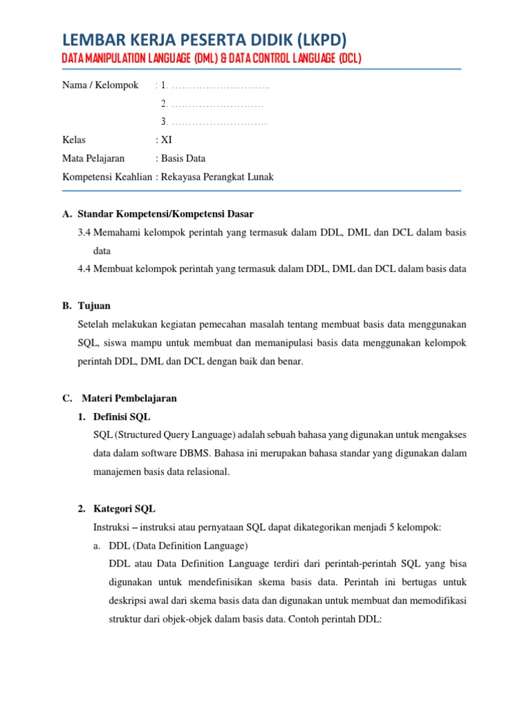 LKPD 3 (DML DCL) | PDF