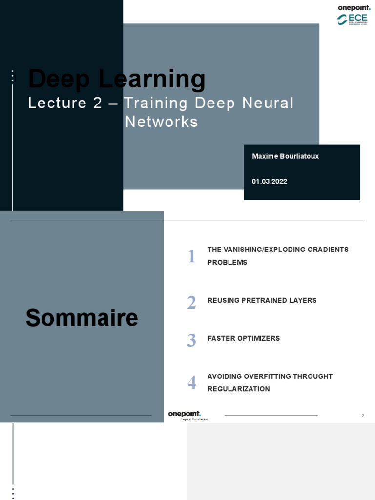 Cours 2 - Training Deep Neural Networks | PDF | Artificial Neural Network | Deep Learning