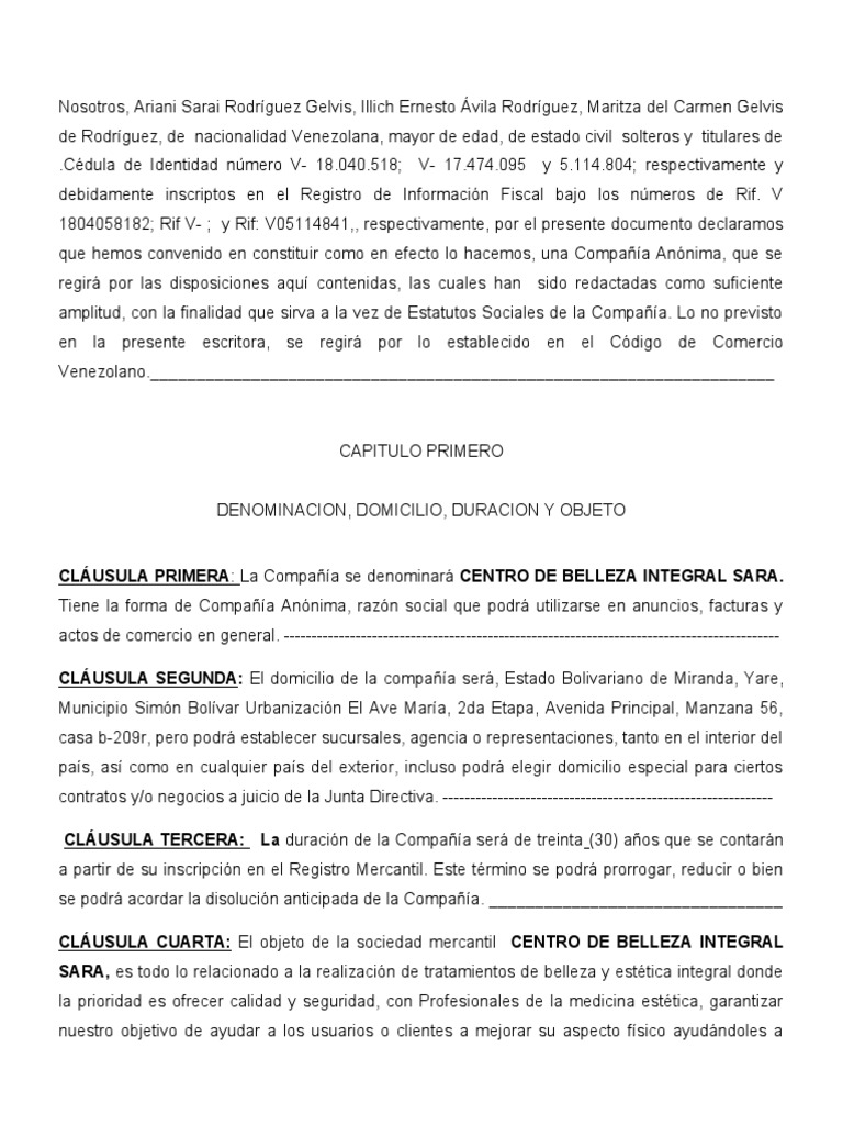 Arianny Rodriguez Documento | PDF | Compartir (Finanzas) | Liquidación