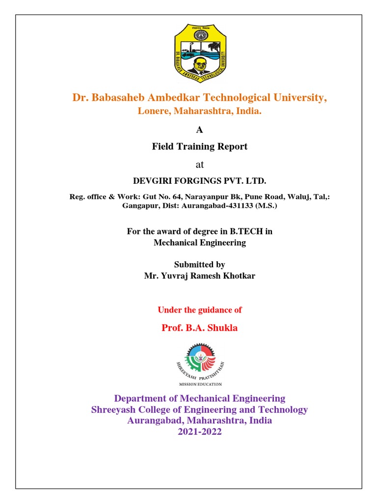 Dr. Babasaheb Ambedkar Technological University,: Lonere, Maharashtra, India | PDF | Science ...