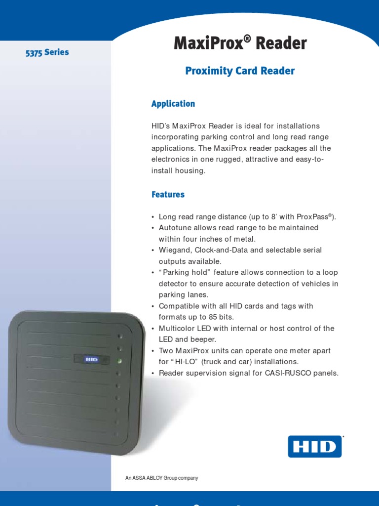 Maxiprox | PDF | Access Control | Equipment