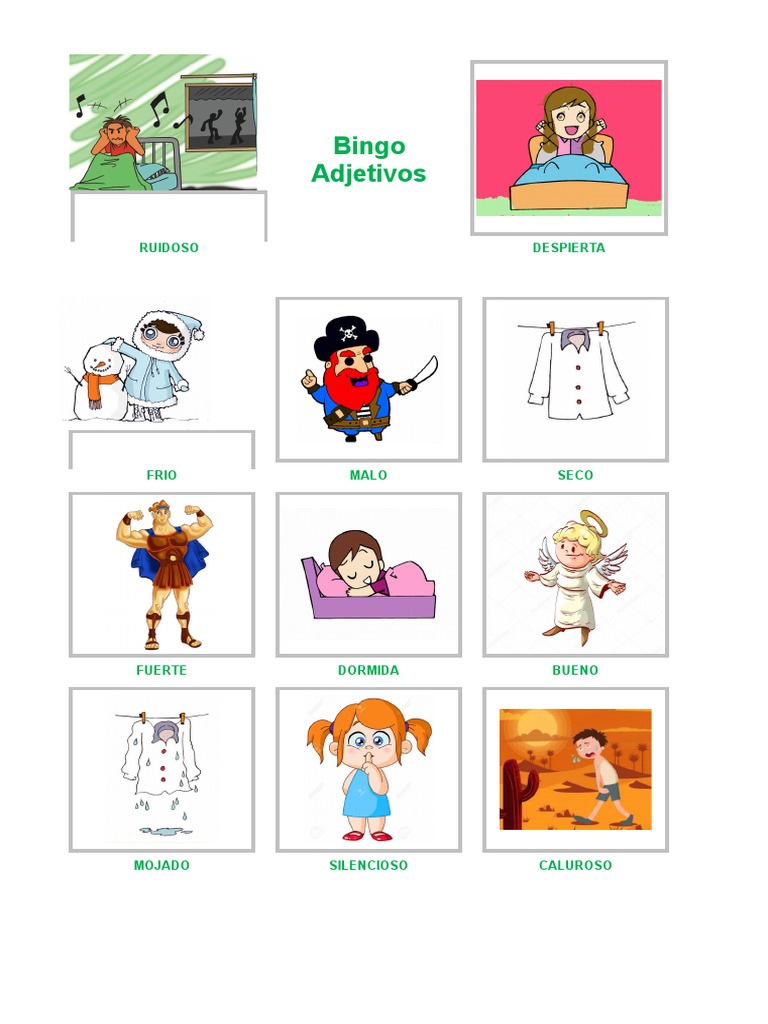 Bingo Adjetivos NM | PDF
