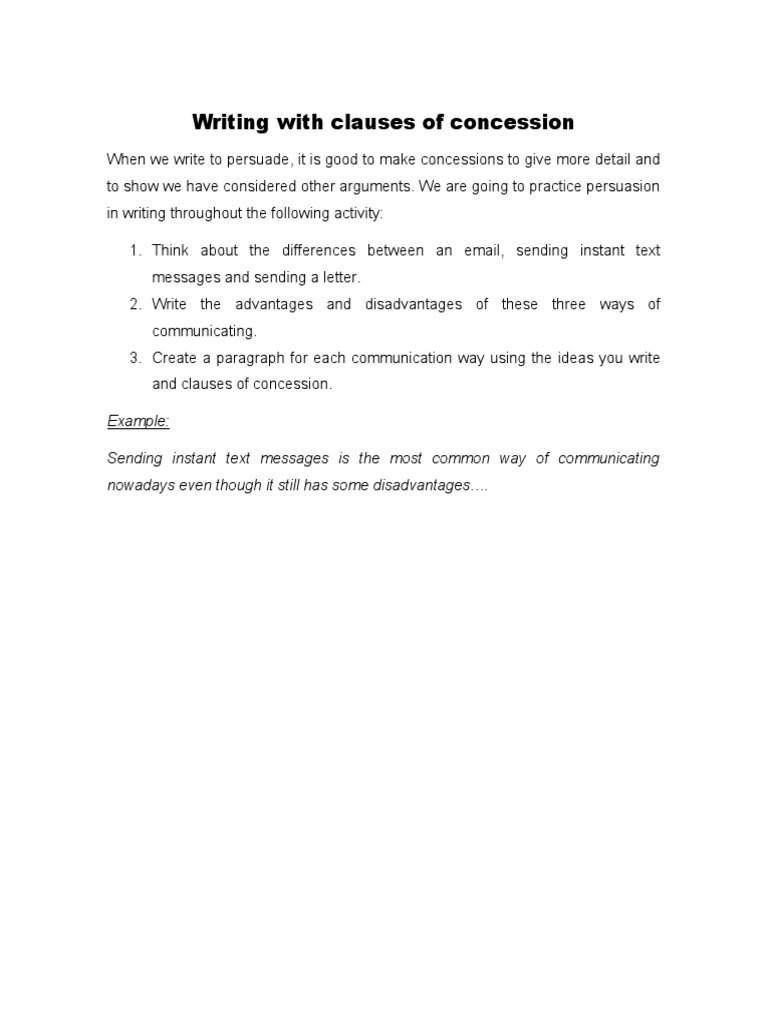 Writing With Clauses of Concession | PDF