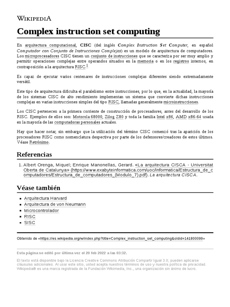 Complex Instruction Set Computing | PDF
