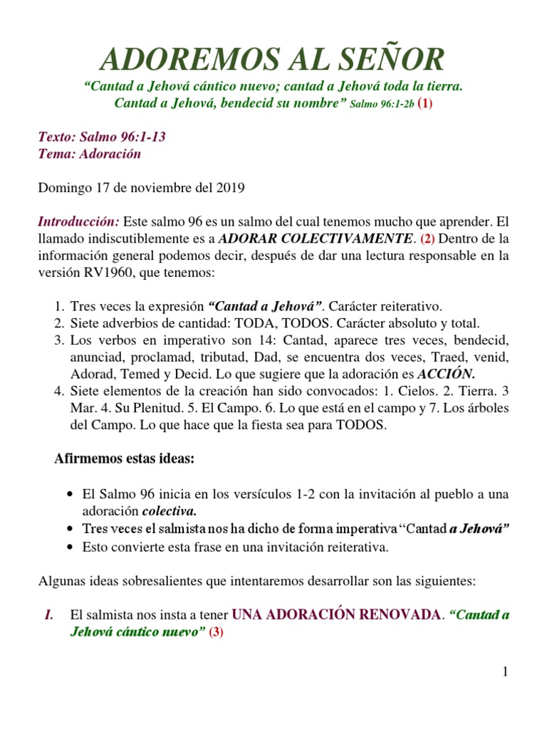 ADOREMOS AL SEÑOR | PDF | Salmos | Dios