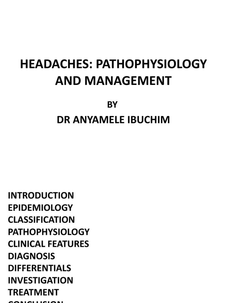 Headaches: Pathophysiology Overview | PDF | Headache | Migraine