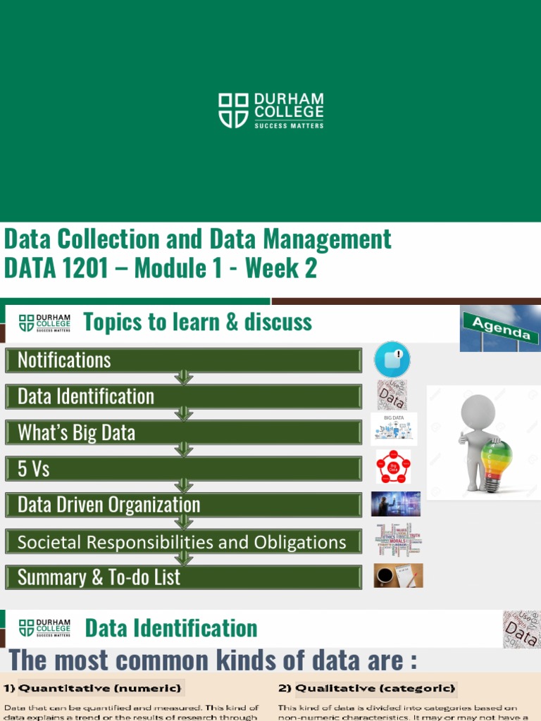Data Collection and Data Management DATA 1201 - Module 1 - Week 2 | PDF