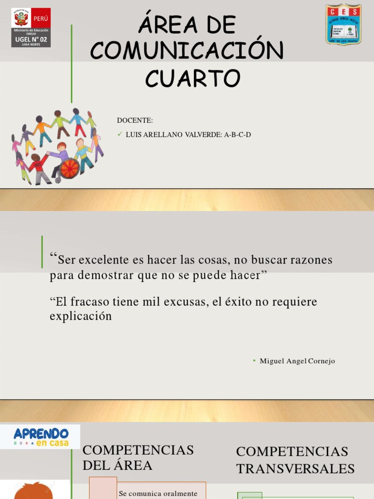 Presentacion Del Area De Comunicacion 4to Pdf Aprendizaje