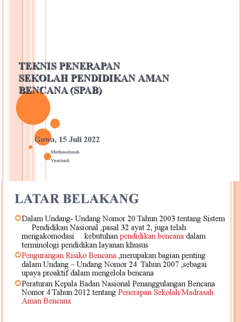 Materi SPAB untuk Pendidikan Aman Bencana | PDF