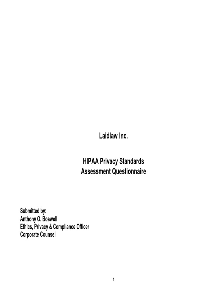 HIPAA-Questionnaire Gap Analysis Grid | PDF | Health Insurance ...