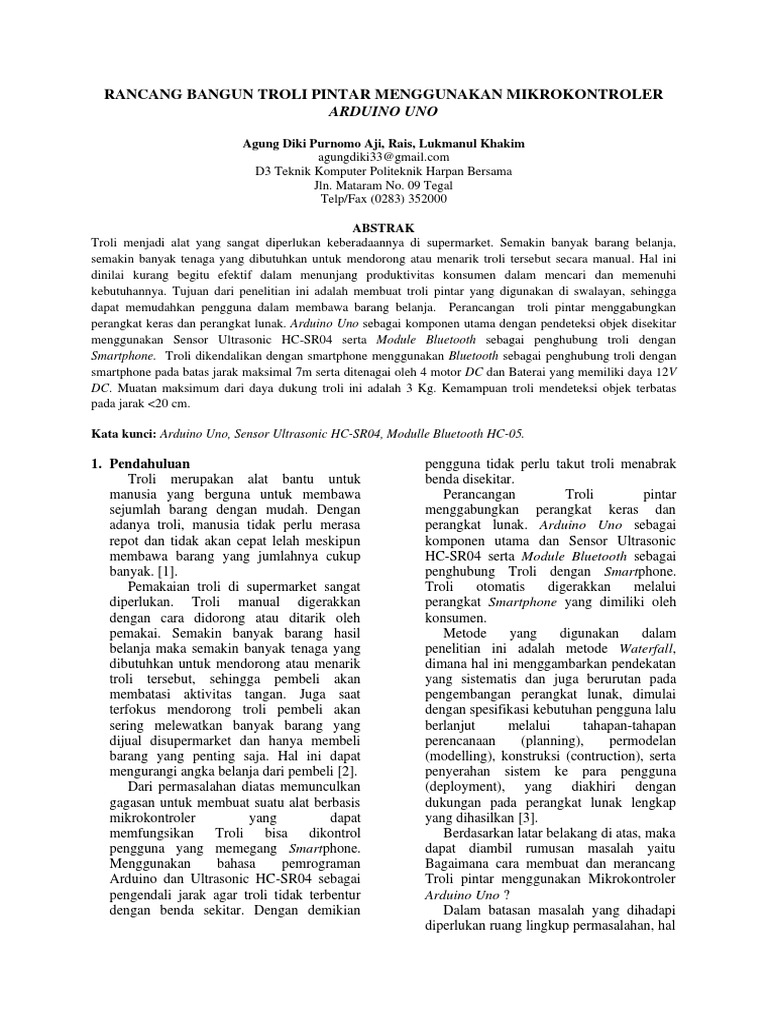 Jurnal Rancang Bangun Troli Pintar Menggunakan Mikrokontroler Arduino ...